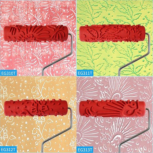 7" Embossing Paint Roller Rubber Embossing Mold for Wall Decoration ...