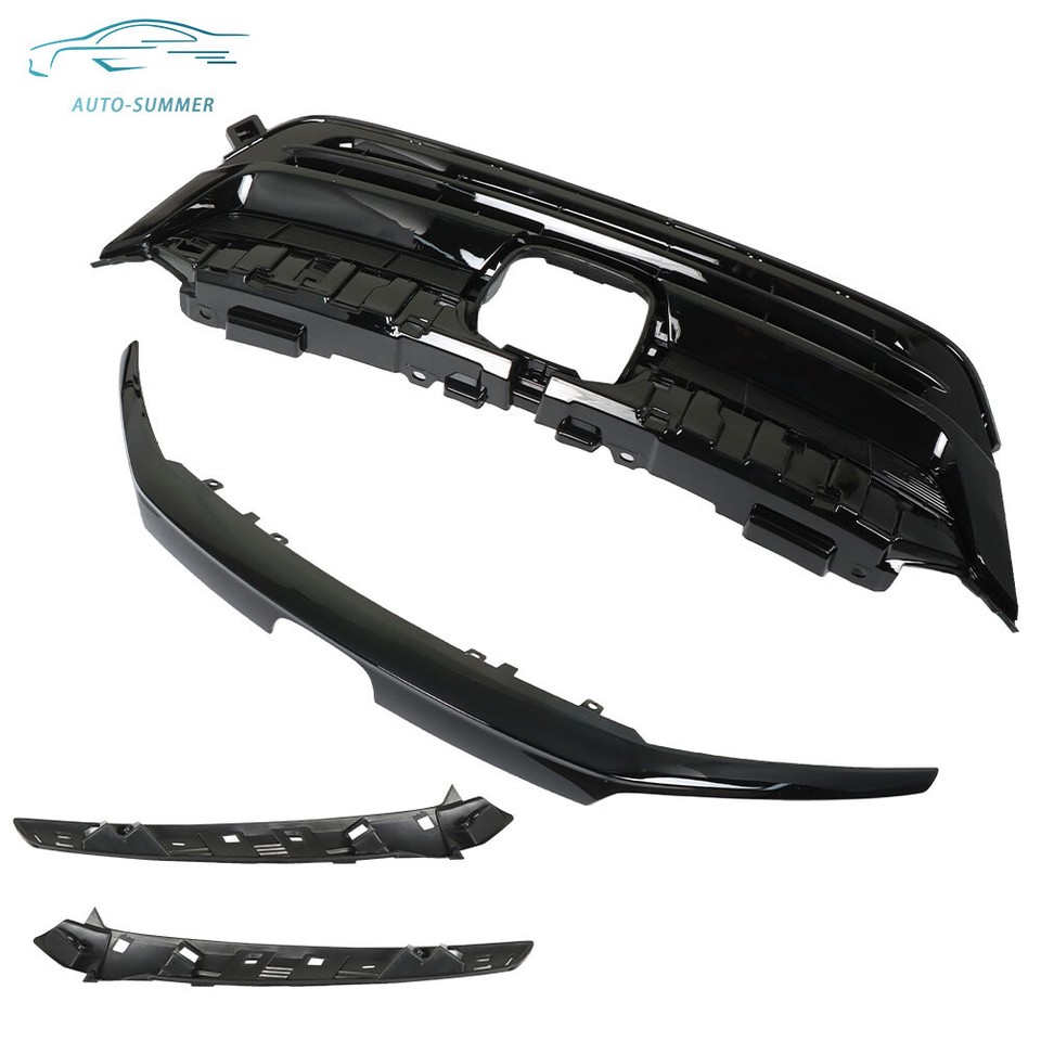 For Honda Pilot 2019 2020 2021 Front Upper Grille Grill Assembly Black ...