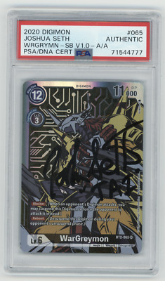 PSA Signed Joshua Seth Digimon Wargreymon BT2-065 Alt Art V 1.0 | eBay