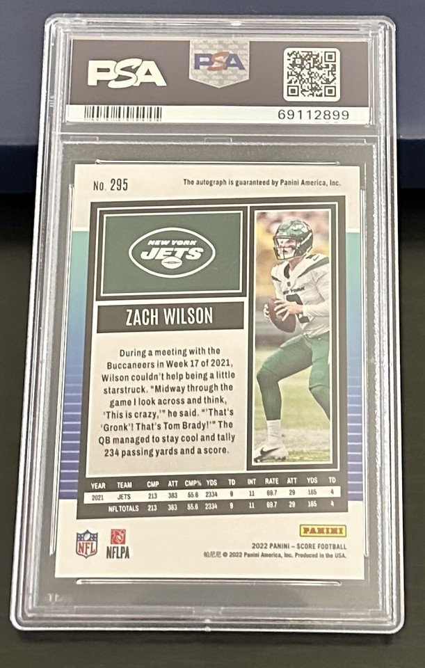 2022 SCORE SIGNATURES #295 ZACH WILSON AUTO FOOTBALL CARD PSA 9 | eBay