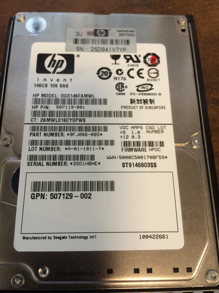 HP DG0146FAMWL 2.5" 146GB ST9146803SS SAS HDD W/tray | eBay