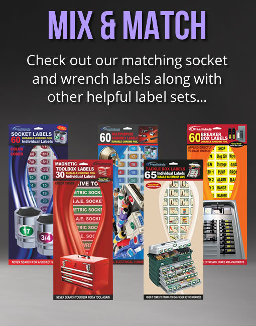 2 Chrome Socket Labels "Ladies Edition" Color Coded for "Easy Read" 60 ...