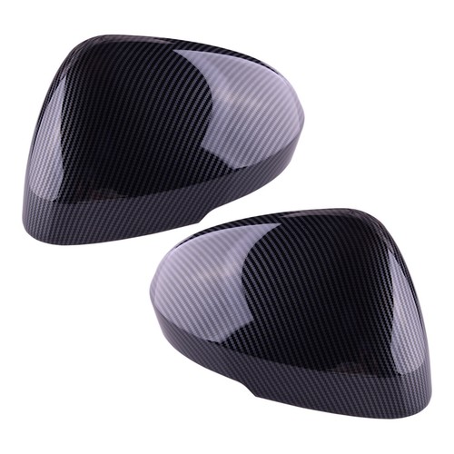 Pair Carbon Fiber Style Rearview Mirror Cover Cap Fit for Mitsubishi ...