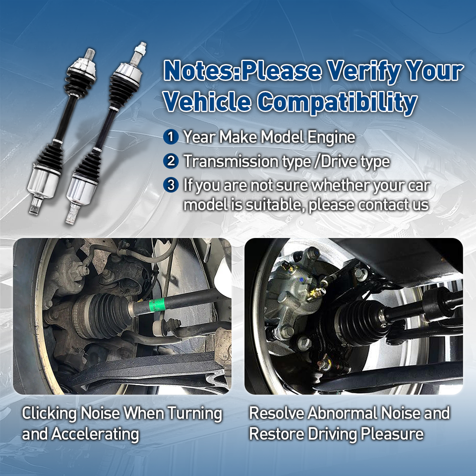 PAIR Extended Travel CV Axle Shaft for 2007-2018 Chevy GMC 1500 NEW 0-6 ...