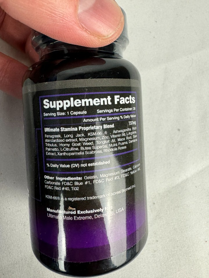Ultimate Male Extreme Ultimate Stamina Proprietary Blend 30 Capsules | eBay