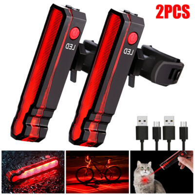 Mountain Bike Bicycle Laser Rear Light 5 LED Tail Light Cycle Lamp ...