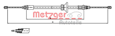 METZGER Parking Brake Cable For OPEL RENAULT NISSAN Vivaro Combi Bus ...