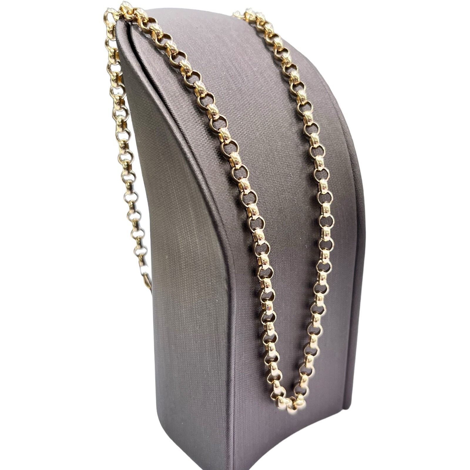 9ct 9k Yellow Gold Italian Round Belcher Chain Necklace 18.35 Grams ...