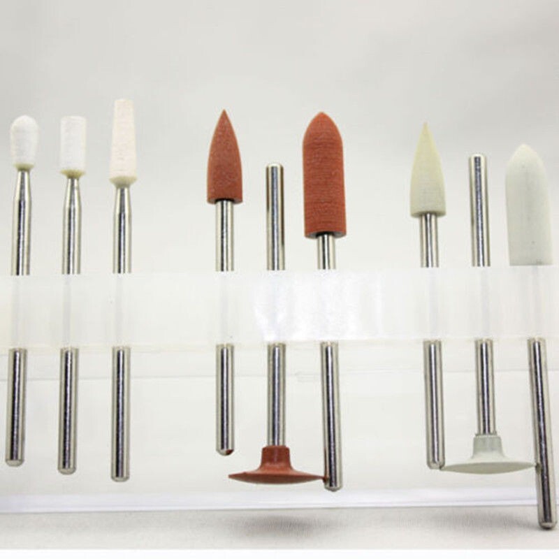 9 Pcs/Kit Dental Lab Finishing Polishing Kit Metal Crown And Steel Base ...