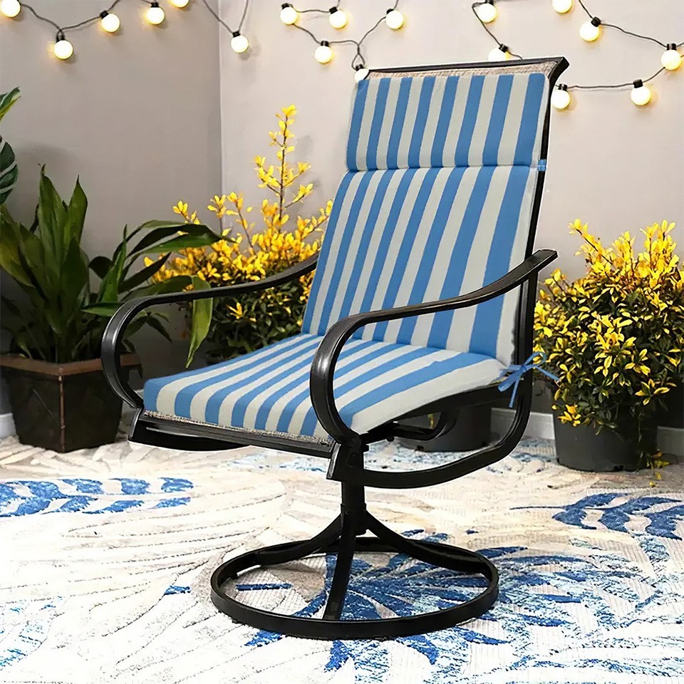 High Back Cushion Pad Garden Deck Chair Seat Pad Outdoor Deck Patio ...