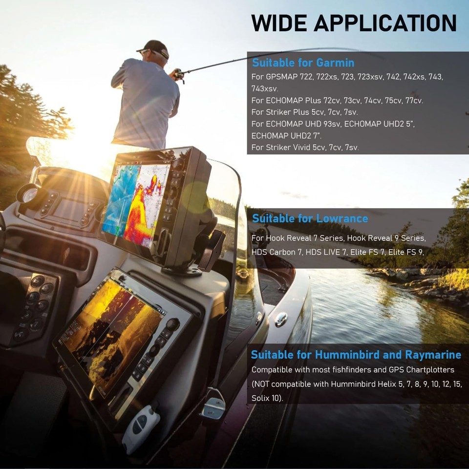 Aluminum Medium Arm Marine Electronic Depth Finder Mount for Garmin ...