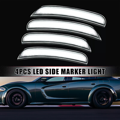 LED Fender Side Marker Light Lamps For Dodge Charger 2015-2022 Clear ...
