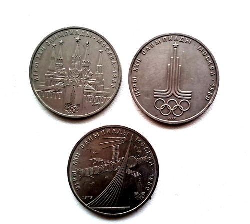 Russia USSR 3 x 1 Ruble ROUBLE 1980 Moscow Olympic Games Commemorative ...