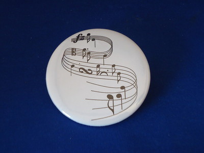 MUSIC Notes & Staff BUTTON pin pinback BAND SHEET PIANO SINGER 2 1/4 ...