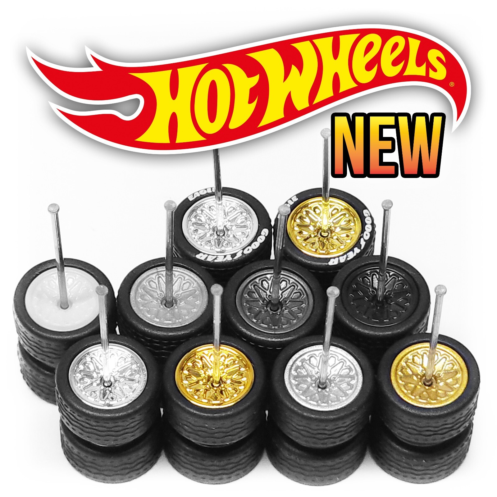 1/64 Scale FLOWER MESH v2 Real Rider Wheels Rims Tires Set for Custom ...