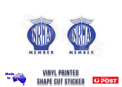 2 x NRMA Member Vintage Style Vinyl Print Sticker Reproduction Decal ...