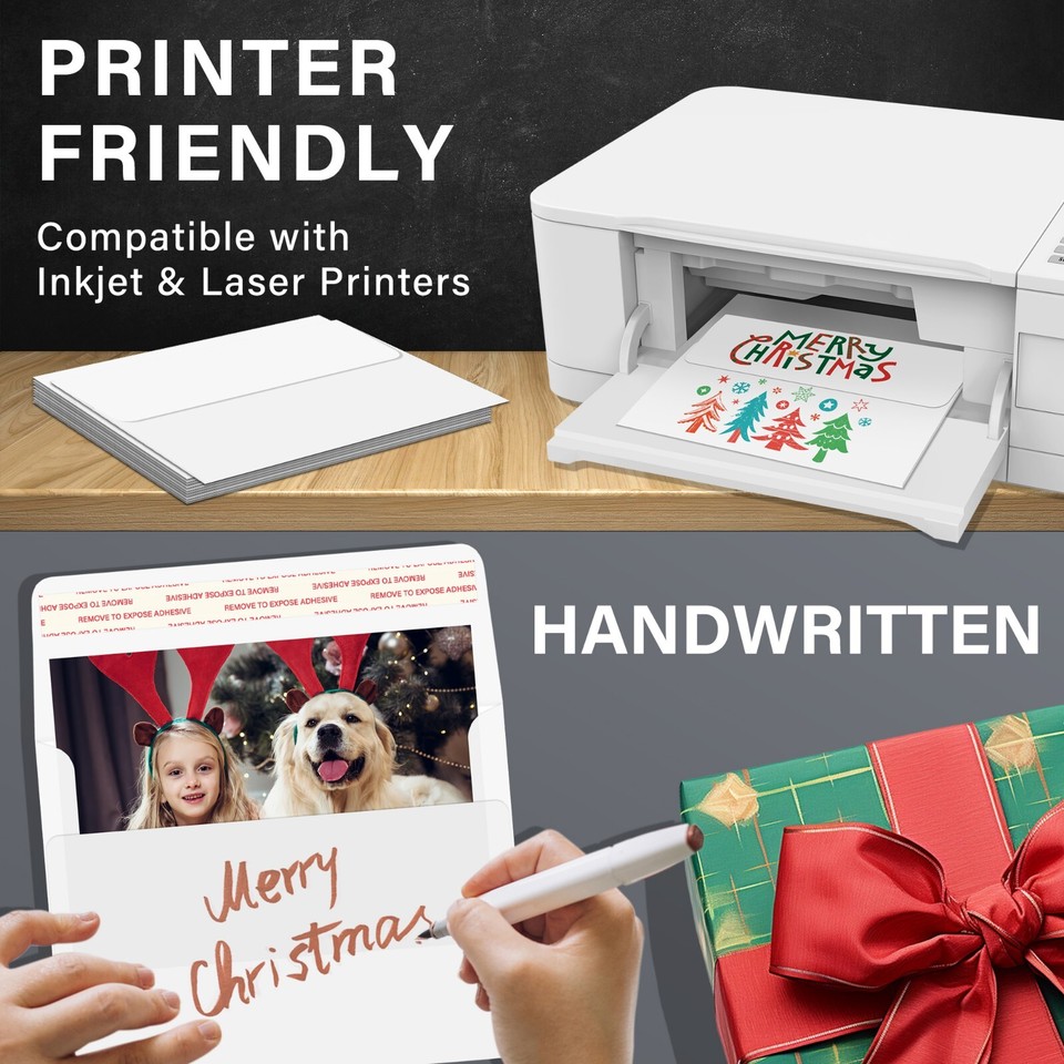 Bright White Invitation Paper Envelopes 4 3/8X5 3/4 Self Seal Greeting ...