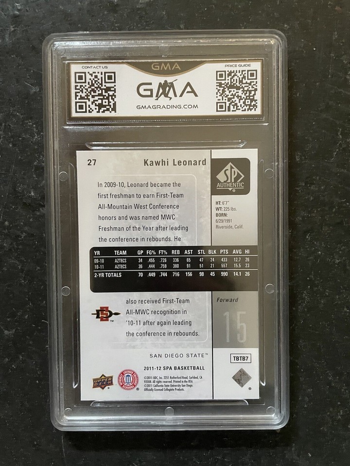 Kawhi Leonard Rookie GMA 10 SP Authentic | eBay