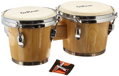 Natural Wood PRO BONGOS Mini Conga Drum Set Studio Band Music ...