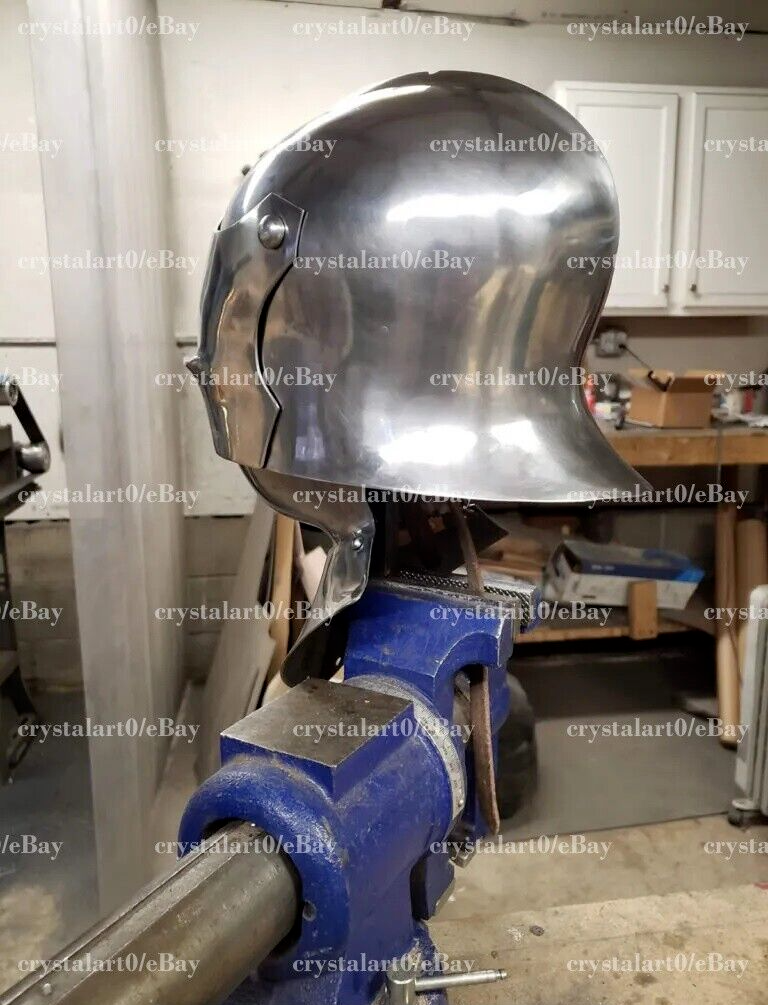 18GA Medieval German Sallet Helmet W Bevor 15th Century English Sallet ...