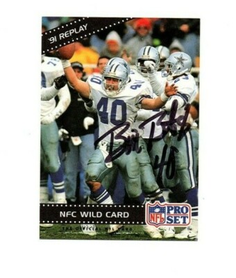 Bill Bates signed autograph 1992 Pro Set football card Dallas Cowboys b ...