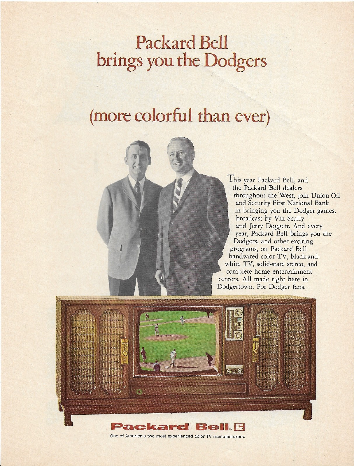 Vintage Mid-Century Modern MCM TV Television Console Packard Bell ...