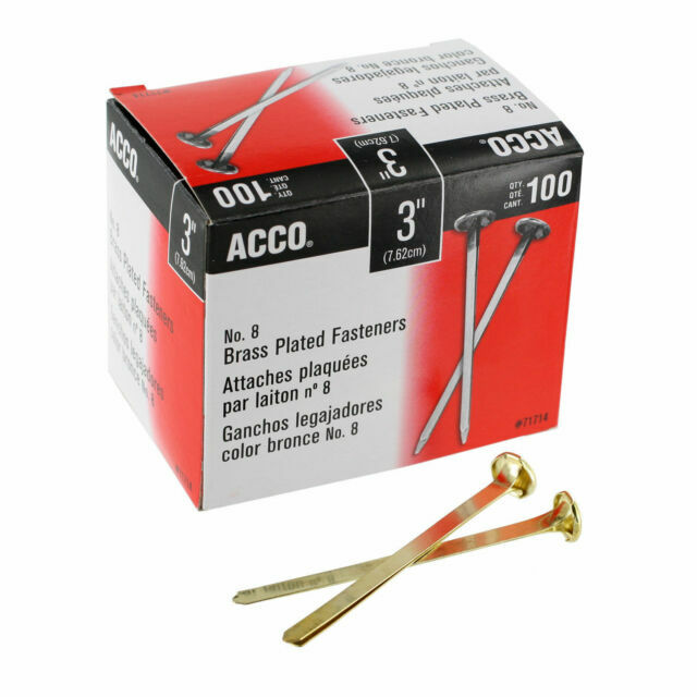 ACCO Brands A7071714 Brass Plated Paper Fastener 3 Inch Length for sale ...