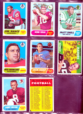 1968 Topps Football LOT OF 8 #72 110 117 124 149 164 168 219 EN | eBay