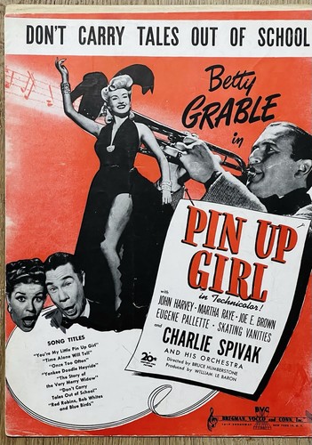 BETTY GRABLE film PIN UP GIRL sheet music DON'T CARRY TALES OUT OF ...