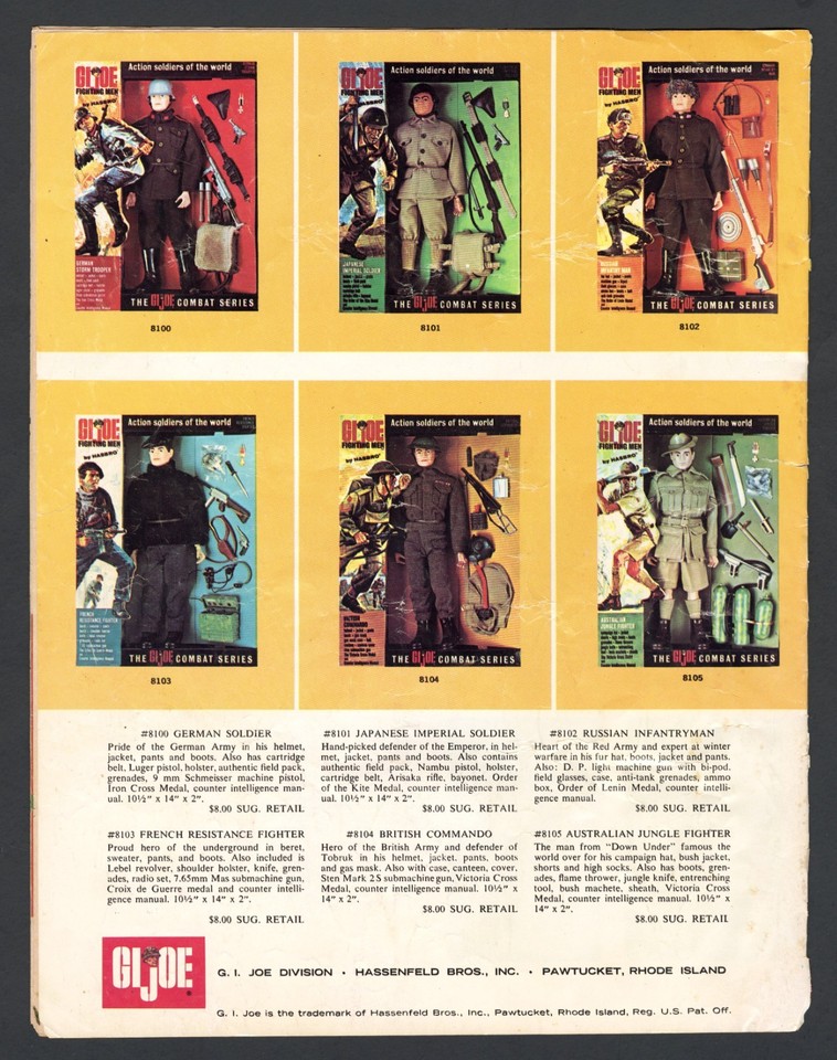 1966 GI Joe Salesman Catalog Complete Fair 1970 Hot Wheels 3 & 4 Fine ...