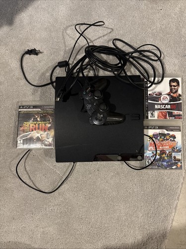 Sony PlayStation 3 Slim 160GB PS3Console Black (CECH-2501A) W/games ...
