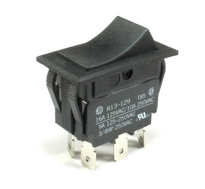 SCI Rocker Switch DPDT 10A 250Vac 16A 125Vac, 3/4 HP, ON/OFF/ON ...