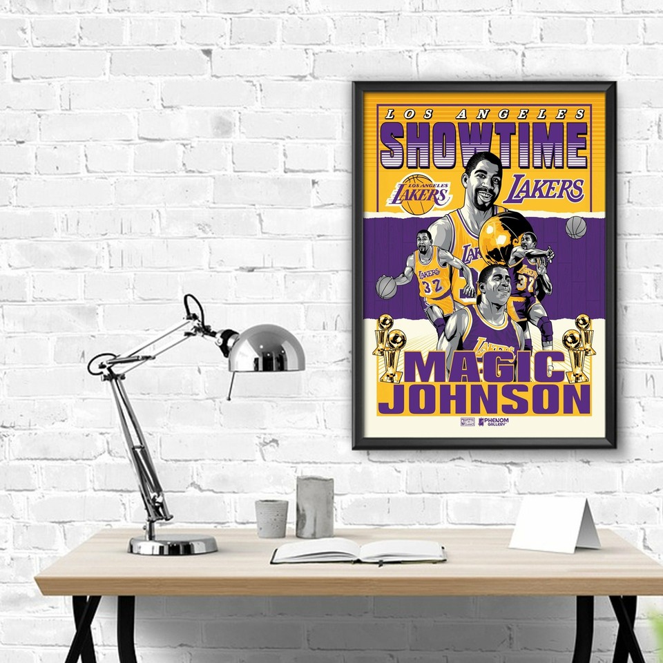 Los Angeles Lakers "Showtime" Magic Johnson 18" x 24" Serigraph Print ...