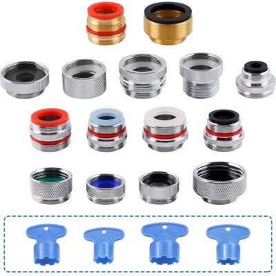 15 PCS Faucet Adapter Kit Brass Sink Aerator Adapters Male Female Sink ...