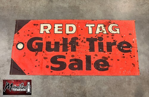 Vtg. 1950's GULF TIRE Banner / Sign - Gas & Oil | eBay