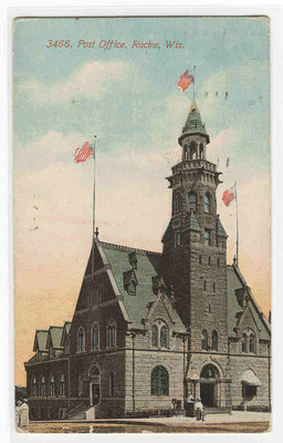 Post Office Racine Wisconsin 1921 postcard | eBay