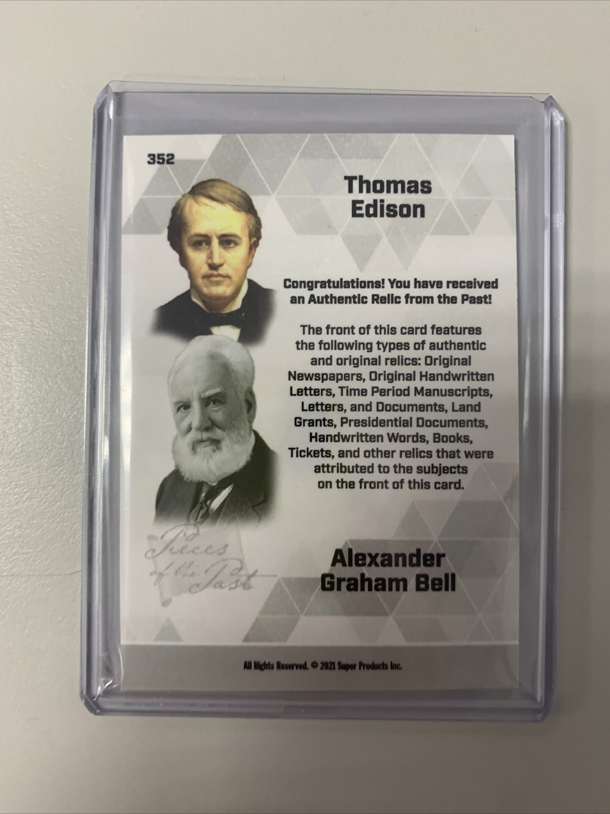 2021 Pieces Of The Past Thomas Edison Graham Bell Handwritten Dual ...