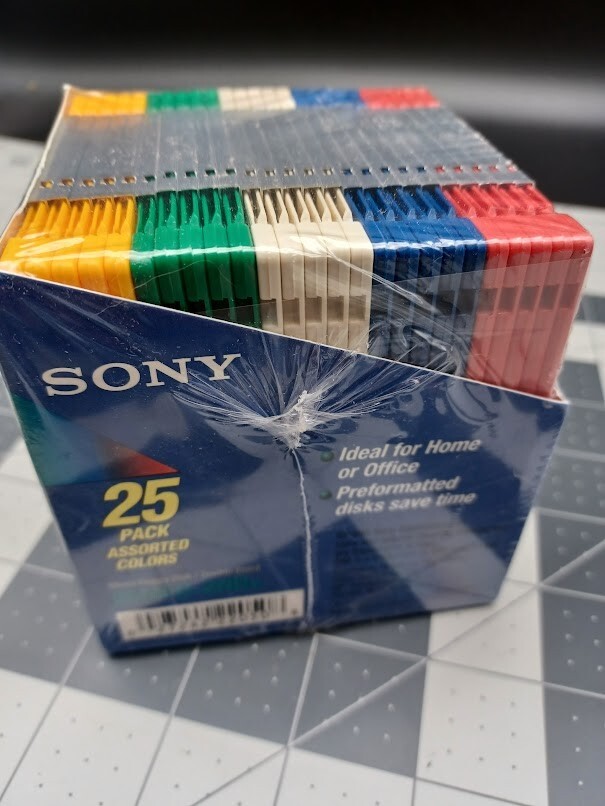 Sony 3.5" 90mm 2HD Formatted Micro Floppy Disk Diskettes 25 Pack NOS | eBay