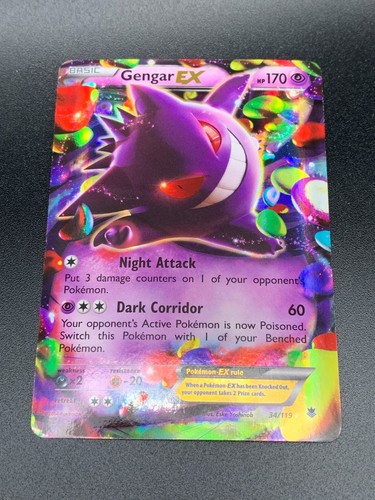 Gengar EX - 34/119 - Ultra Rare Phantom Forces Pokemon HP 2014 | eBay