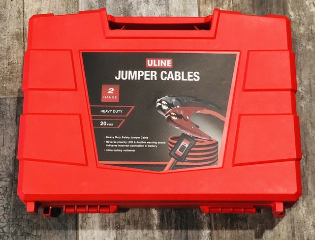 Uline Jumper Cables 2 Gauge Heavy Duty 20 Feet Inline Battery Voltmeter ...