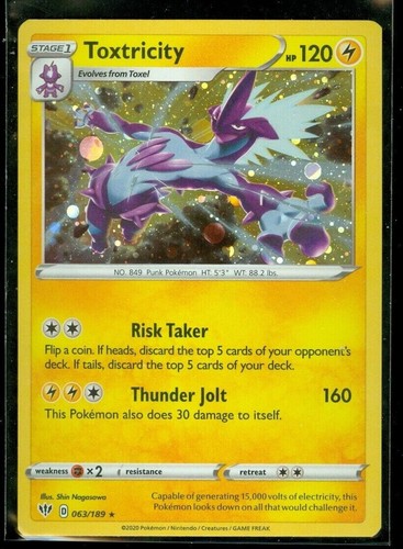 Toxtricity COSMOS HOLO Rare Pokemon TCG Card 063/189 | eBay