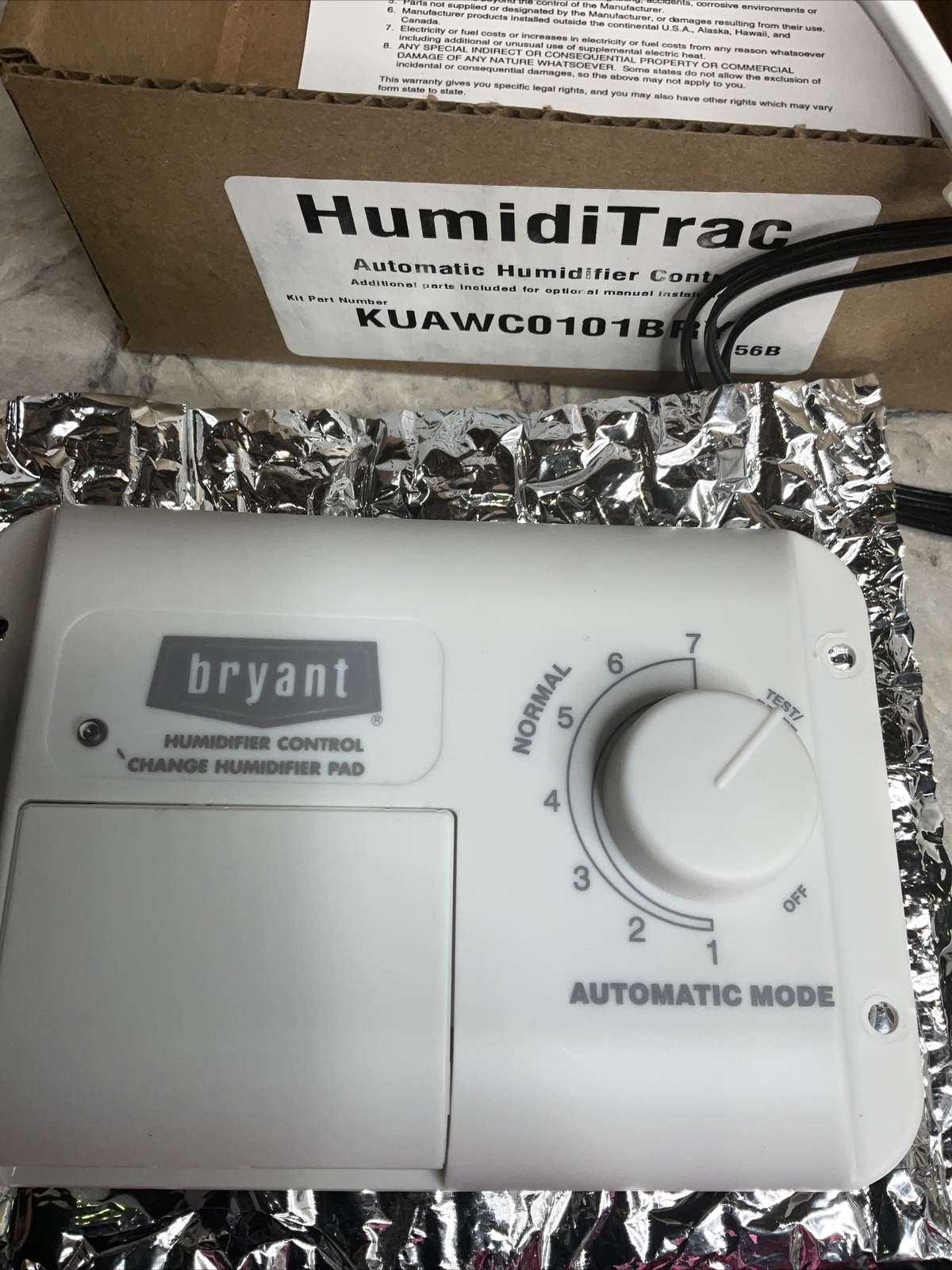 Bryant Humidifier Control Humiditrac KUAWC0101BRY Carrier Outdoor Temp ...