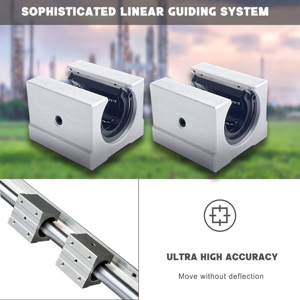 2Pcs Open Type Linear Motion Ball Bearing 3D Printer Part Linear Guide ...