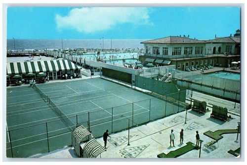 c1960 Flanders Hotel Exterior Tennis Court Pool Ocean City New Jersey ...