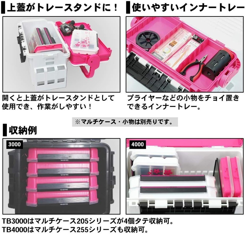 Daiwa Tackle Box TB3000/4000/5000/7000/9000 Black/Red Black/Green ...