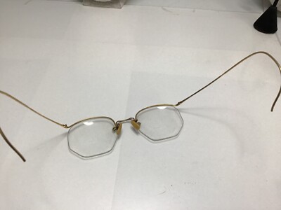 Antique Full View 1/10 12K Gold Filled Wire Rim Spectacles EyeGlasses ...