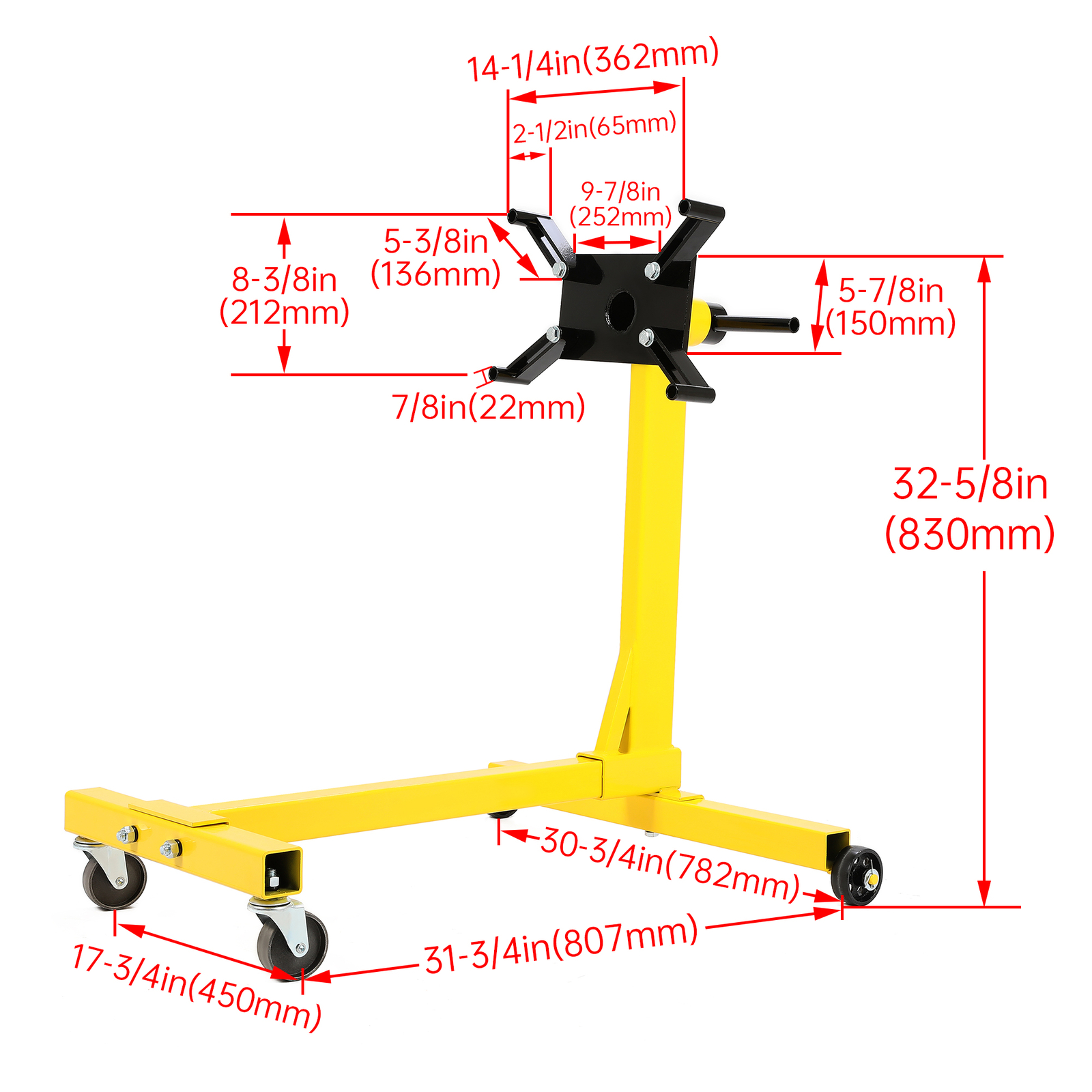 1500lb Engine Stand Vehicle Engine Block Stand w/360 Degree Rotating ...
