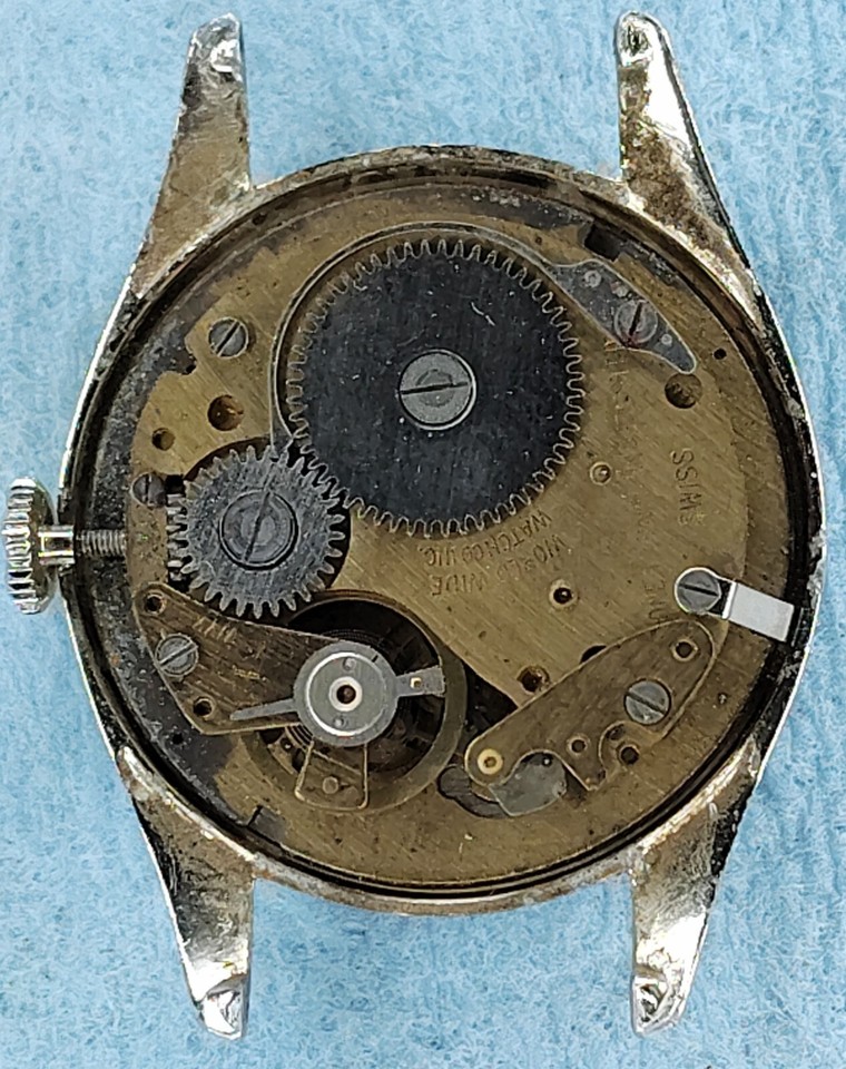 C1223 mens Harvester Sub Dial Manual Wind Aluminum Vintage Old Watch ...