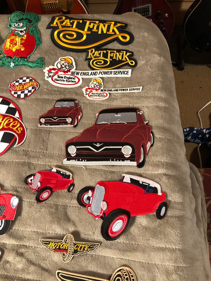 DRAG RACING NHRA HOT ROD LARGE & SMALL EMBROIDERED CLOTH PATCHES FOR ...