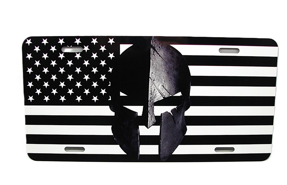 American Tactical Flag Spartan Helmet Sparta Metal Novelty Car License ...